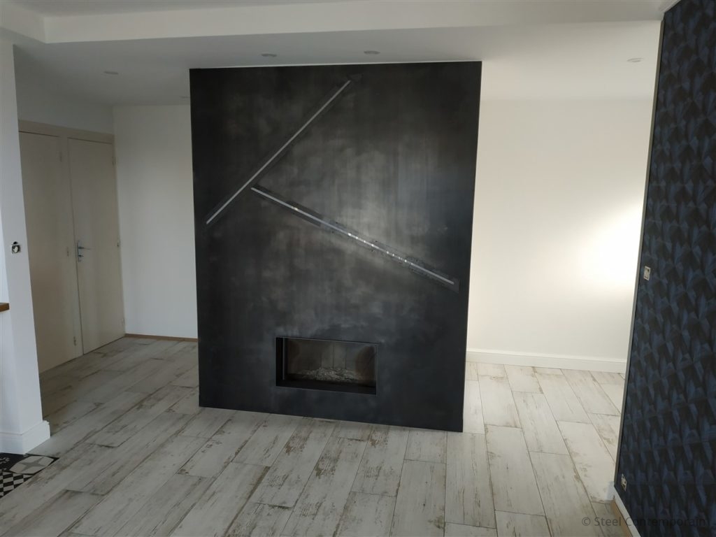 Habillage de cheminée | Steel Contemporain