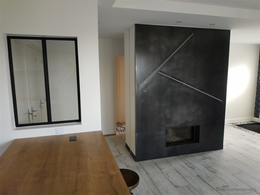 Habillage de cheminée | Steel Contemporain